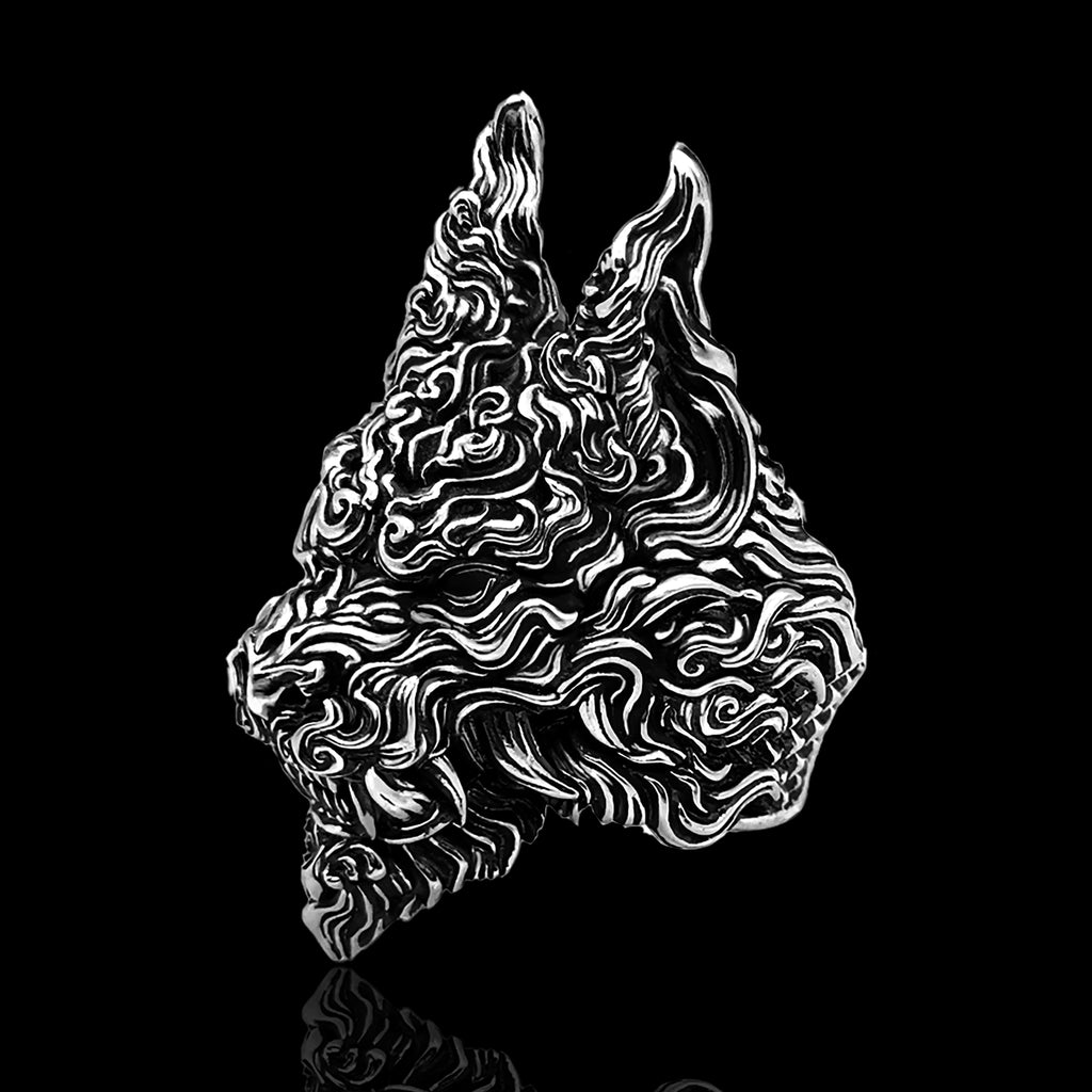 Demon Wolf Ring - 925 Sterling Silver – Serpent Forge