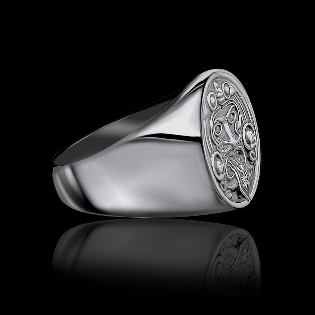 Aztec Sun Stone Calendar (Tonatiuh) Ring - 925 Sterling Silver ...