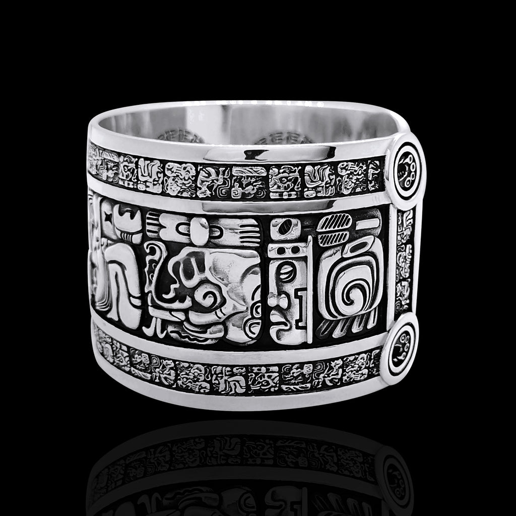Mayan Cuff - 925 Sterling Silver – Serpent Forge