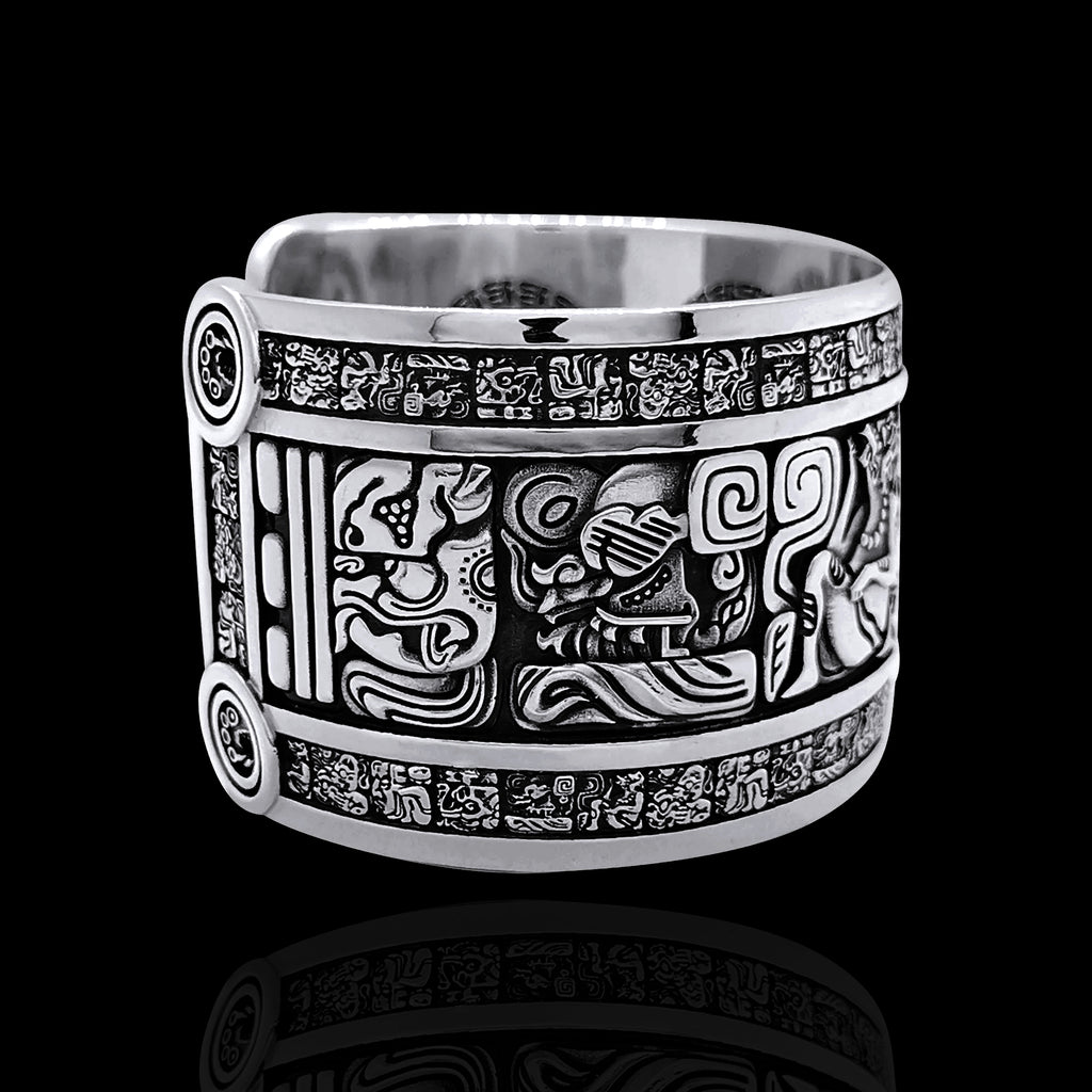 Mayan Cuff - 925 Sterling Silver – Serpent Forge