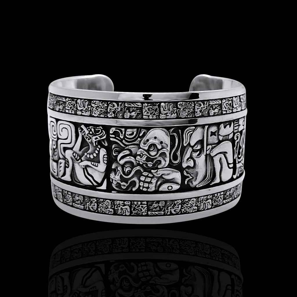 Mayan Cuff - 925 Sterling Silver – Serpent Forge