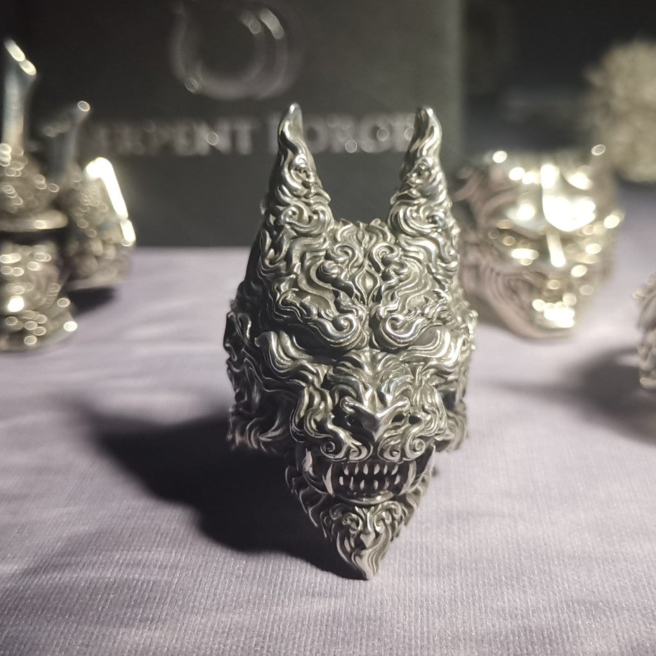 Demon Wolf Ring - 925 Sterling Silver – Serpent Forge