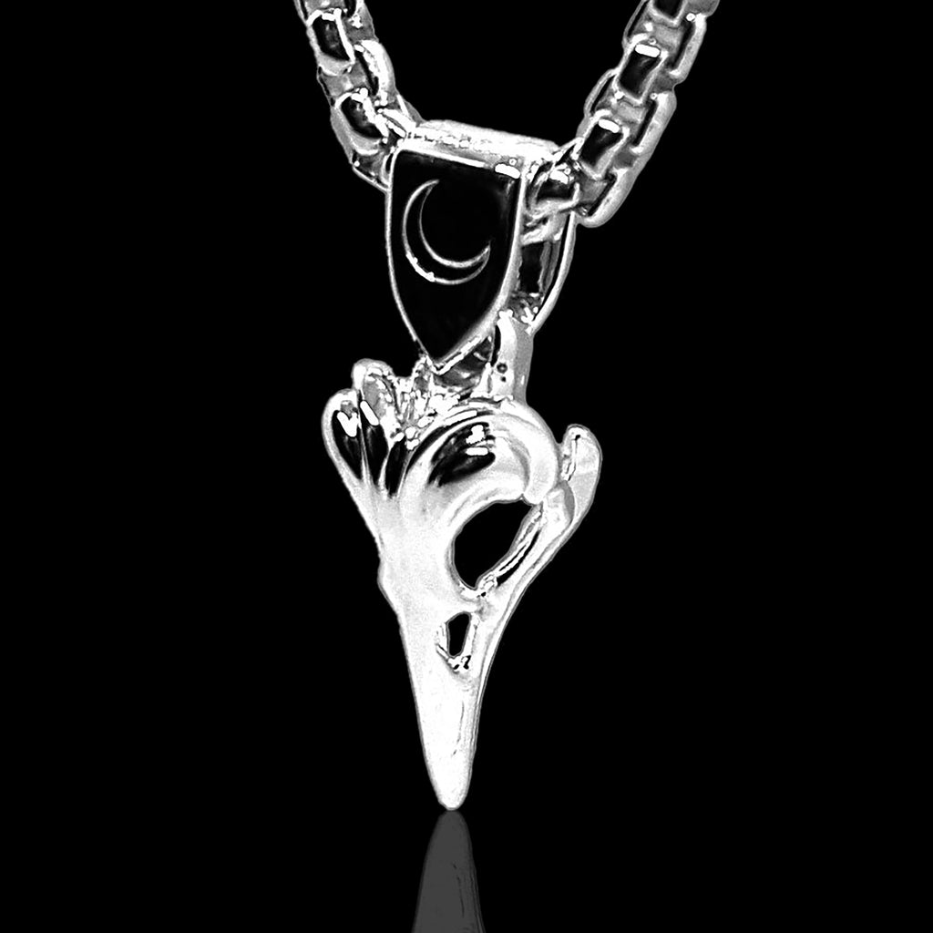 Raven Skull Pendant - 925 Sterling Silver – Serpent Forge