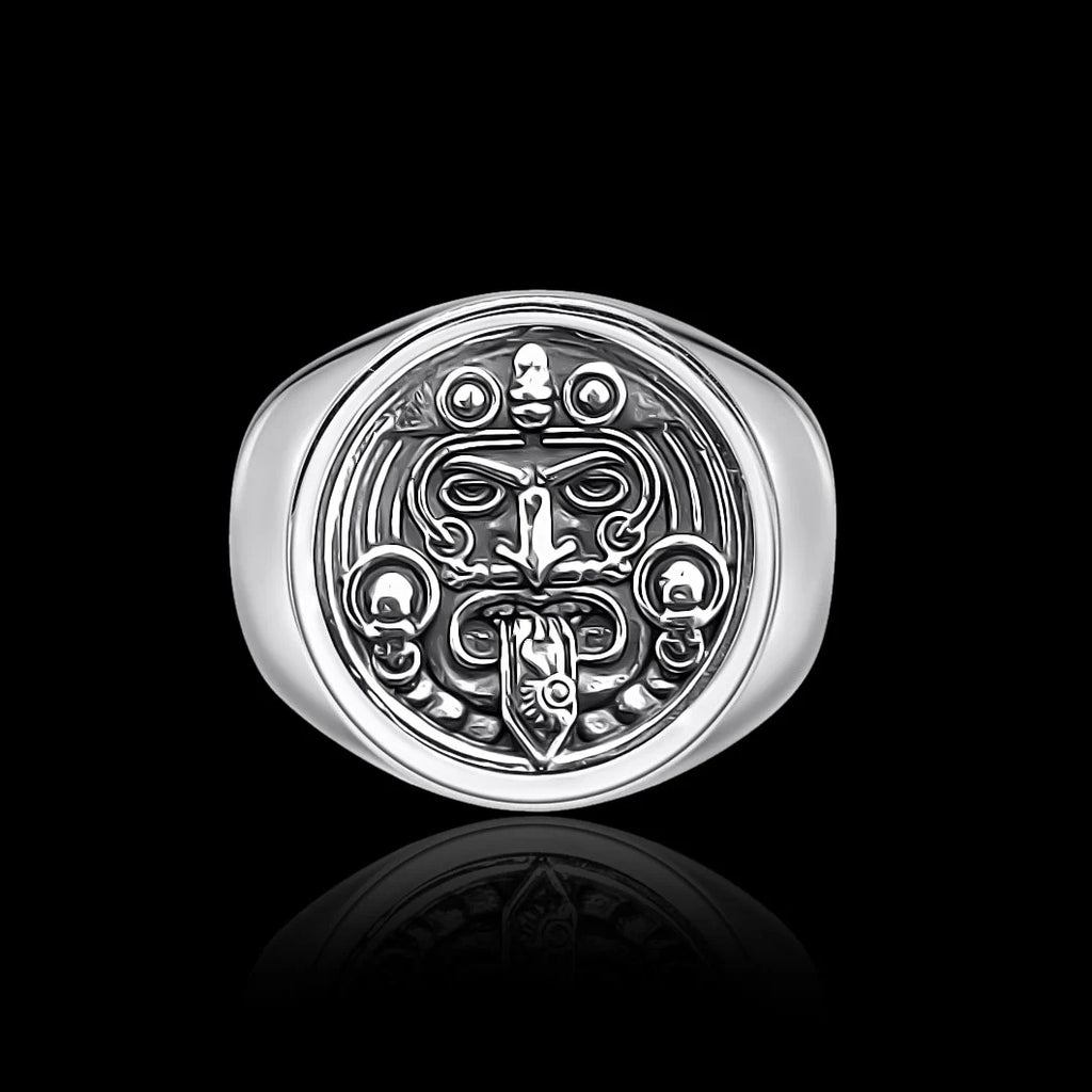 Aztec Sun Stone Calendar (Tonatiuh) Ring - 925 Sterling Silver ...